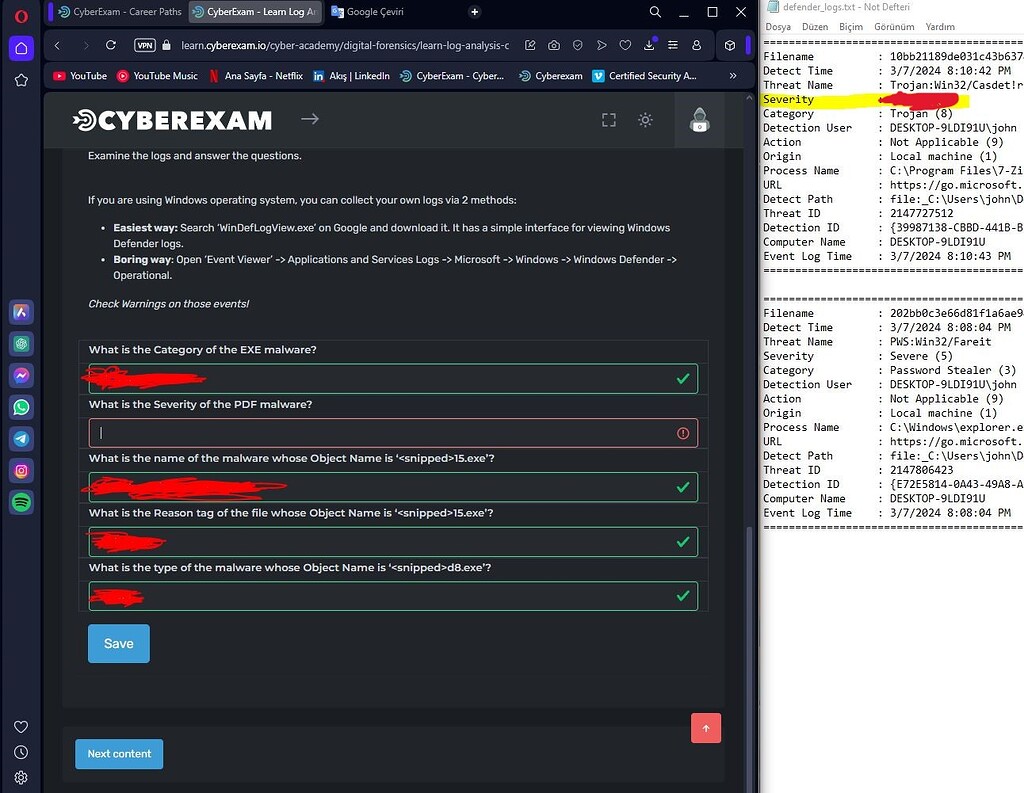 Learn Log Analysis of the Security Products - CyberExam Contents - Cyberexam