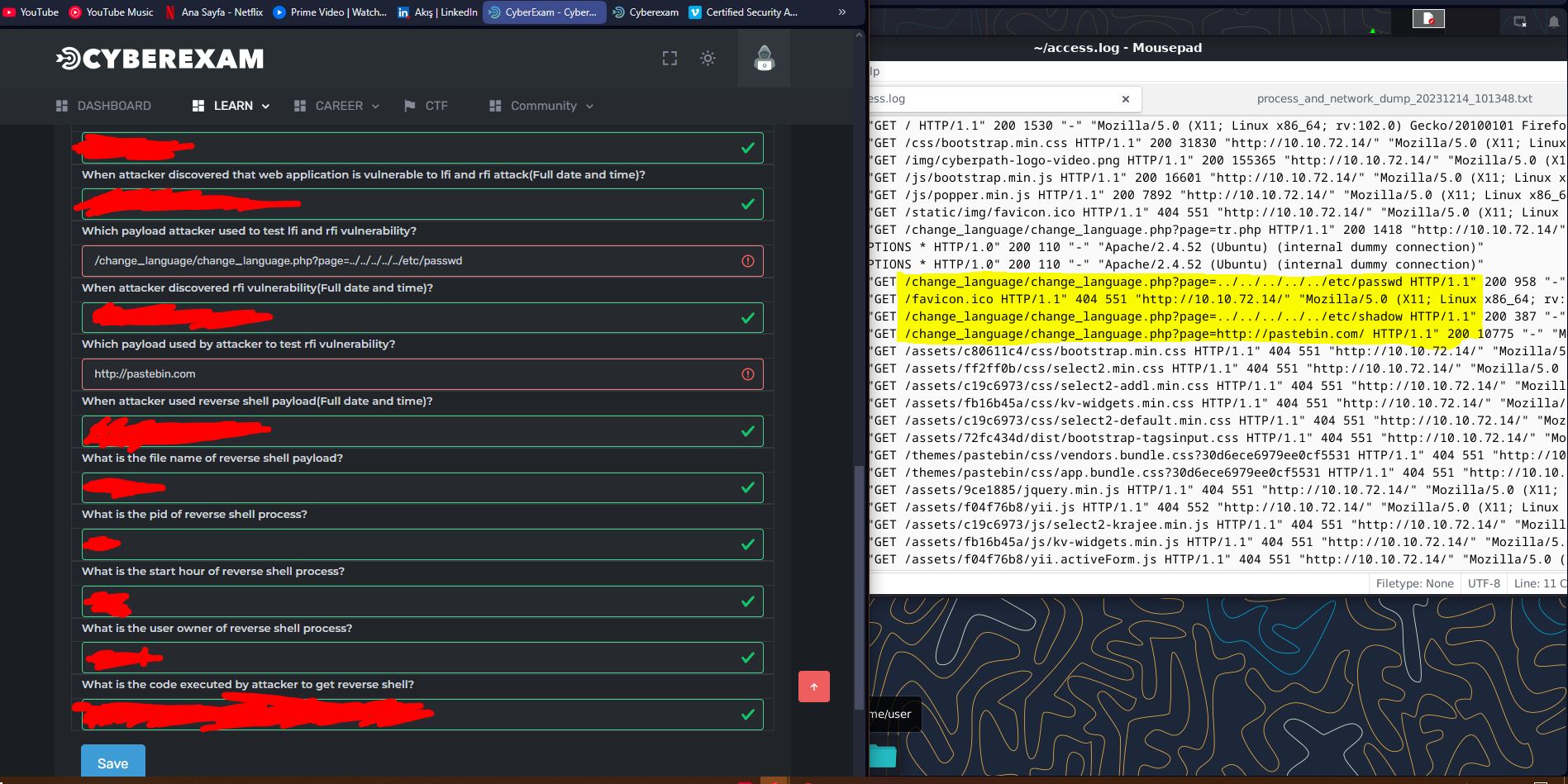Detecting LFI and RFI Attacks - CyberExam Contents - Cyberexam