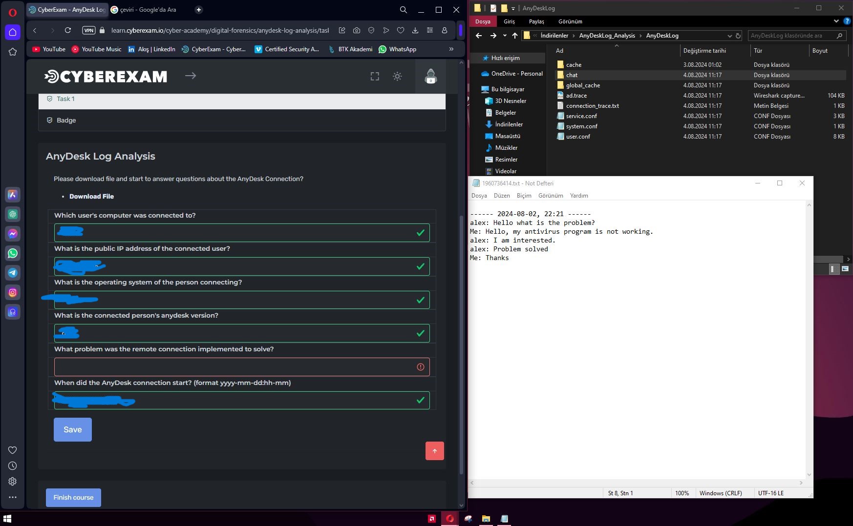AnyDesk Log Analysis - CyberExam Contents - Cyberexam